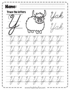 Cursive Letter Y Worksheets - Itsy Bitsy Fun