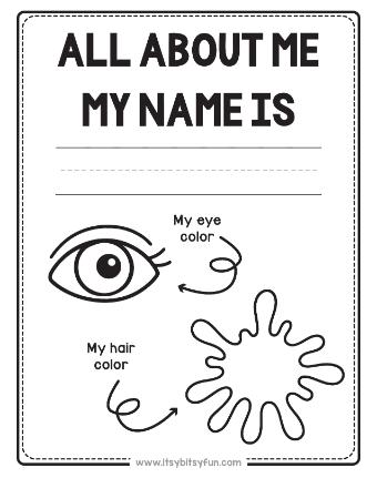 All About Me Worksheet For Kids