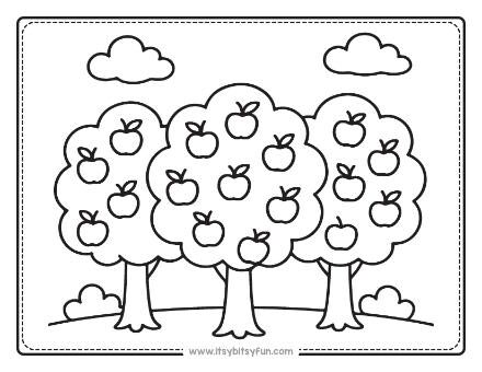 Apple Coloring Pages - Itsy Bitsy Fun