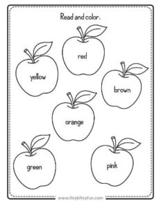 Fall Read and Color Worksheets for Kindergarten - Itsy Bitsy Fun