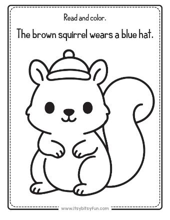 Fall Read and Color Worksheets for Kindergarten - Itsy Bitsy Fun