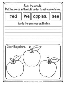 Fall Unscramble the Sentence Kindergarten Writing Worksheets - Itsy ...