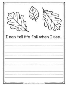 Fall Writing Prompts for Kindergarten and Grade 1 - Itsy Bitsy Fun