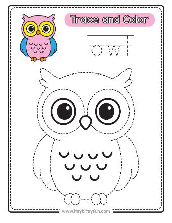 Forest Animals Trace and Color Worksheets - Itsy Bitsy Fun