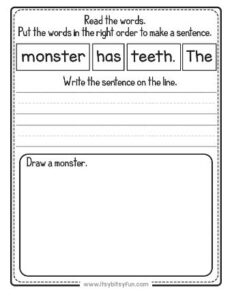 Halloween Unscramble the Sentence Kindergarten Writing Worksheets ...
