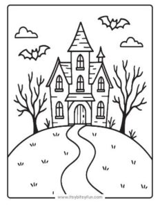 Free Printable Haunted Mansion Coloring Pages - Itsy Bitsy Fun