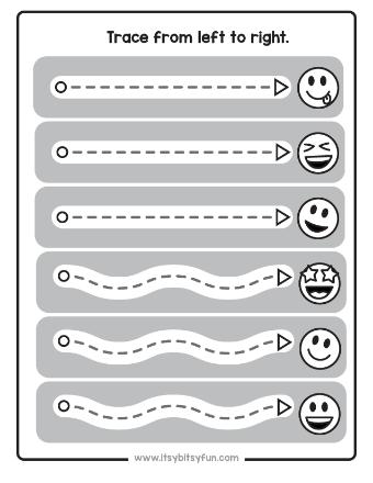 Pre-Writing Skills Worksheets (highlighter marker) - Itsy Bitsy Fun