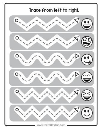 Pre-Writing Skills Worksheets (highlighter marker) - Itsy Bitsy Fun