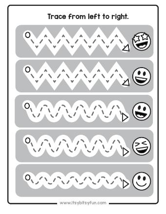 Pre-Writing Skills Worksheets (highlighter marker) - Itsy Bitsy Fun
