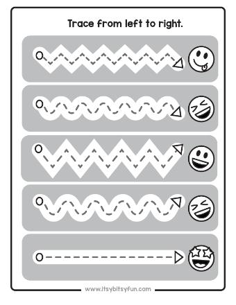 Pre-Writing Skills Worksheets (highlighter marker) - Itsy Bitsy Fun