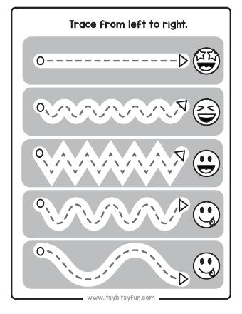 Pre-Writing Skills Worksheets (highlighter marker) - Itsy Bitsy Fun