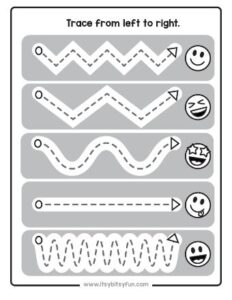 Pre-Writing Skills Worksheets (highlighter marker) - Itsy Bitsy Fun