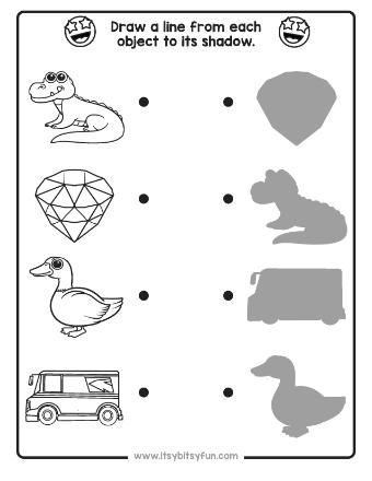 Shadow Matching Preschool Worksheets - Itsy Bitsy Fun