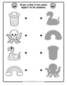 Shadow Matching Preschool Worksheets - Itsy Bitsy Fun