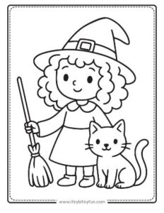 Free Printable Witch Coloring Pages - Itsy Bitsy Fun