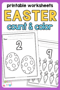 Easter Count and Color Worksheets - Itsy Bitsy Fun