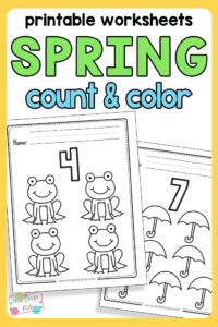 Spring Count and Color Worksheets - Itsy Bitsy Fun