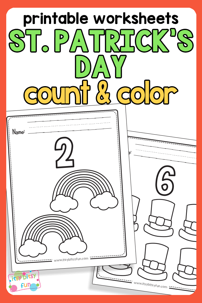 St. Patrick's Day Count and Color Worksheets - Itsy Bitsy Fun