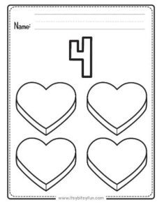 Valentine's Day Count and Color Worksheets - Itsy Bitsy Fun