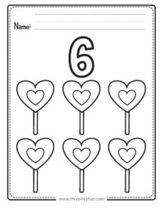 Valentine's Day Count and Color Worksheets - Itsy Bitsy Fun