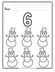 Winter Count and Color Worksheets - Itsy Bitsy Fun