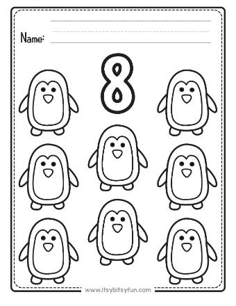 Winter Count and Color Worksheets - Itsy Bitsy Fun