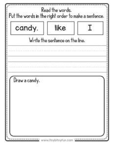 Christmas Unscramble the Sentence Kindergarten Writing Worksheets ...