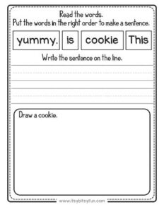 Christmas Unscramble the Sentence Kindergarten Writing Worksheets ...