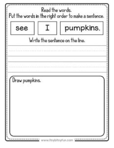 Thanksgiving Unscramble the Sentence Kindergarten Writing Worksheets ...